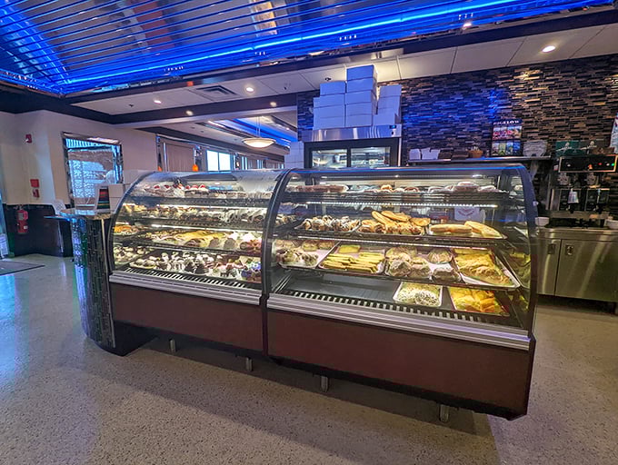 The dessert case—Delaware's version of the Louvre, where pastry masterpieces await behind glass, tempting even the most committed dieters.