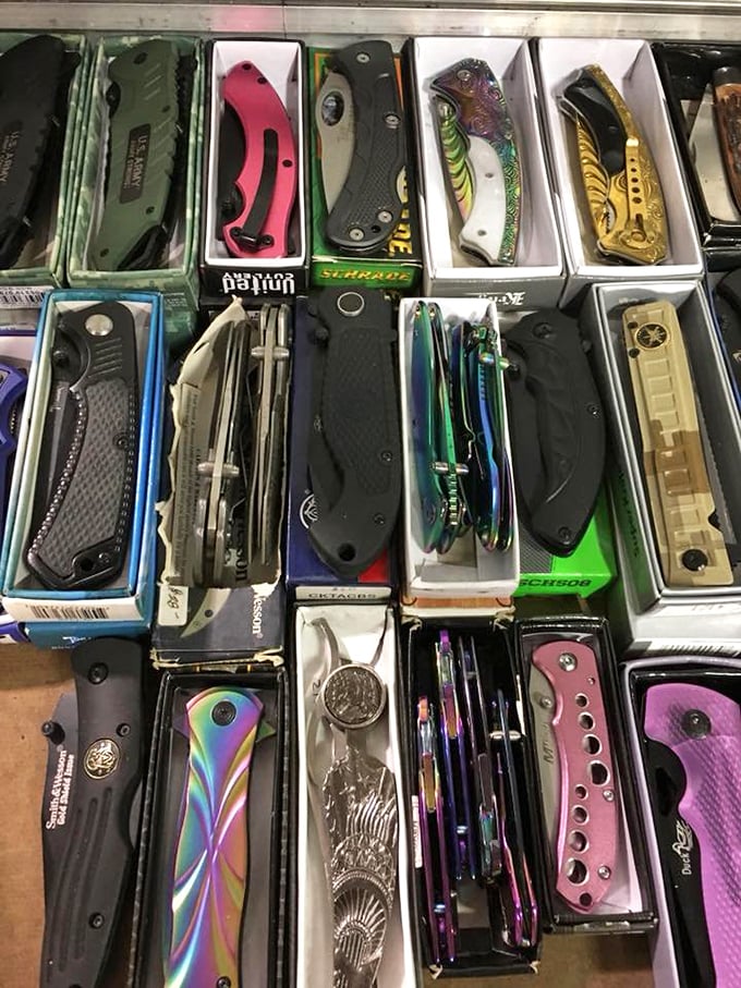 Knife collectors hover with the intensity of archaeologists—each folding blade a tiny treasure with its own personality and purpose.