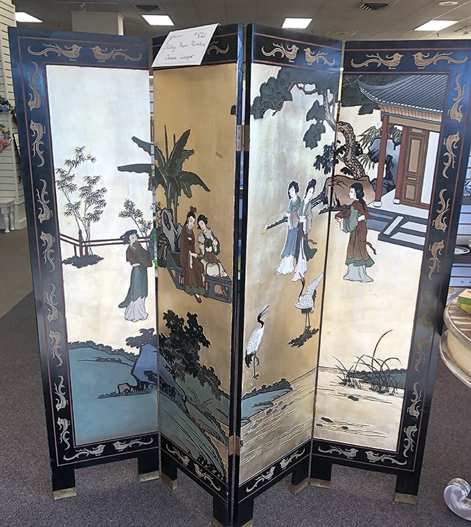 This Asian-inspired room divider doesn't just separate spaces—it transports you to another world entirely, no passport required.