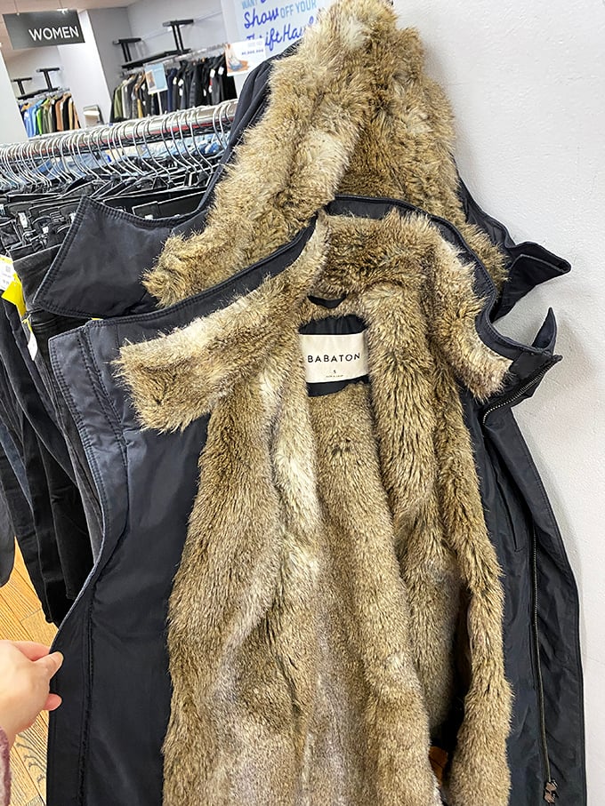 A Babaton fur-lined coat that whispers "I'm prepared for winter" while screaming "I didn't pay retail!" Fashion victory at its finest.