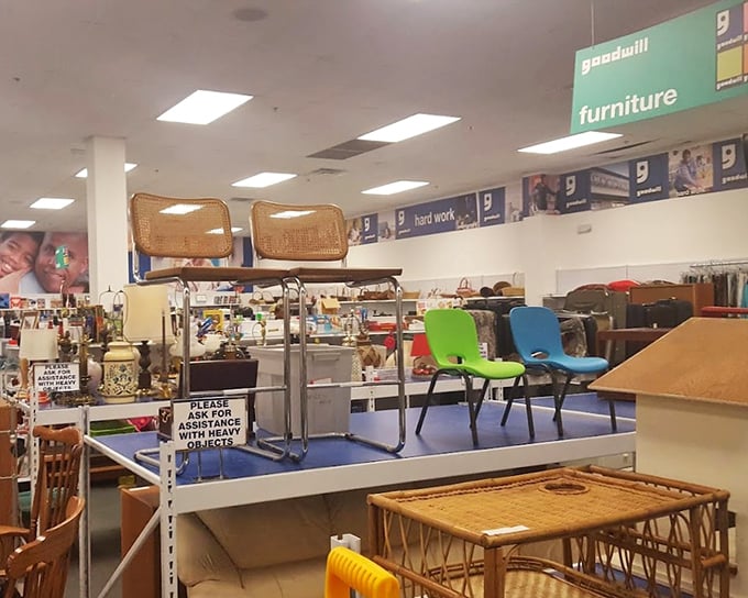 The furniture section: where mid-century meets modern meets "what were they thinking?" All at prices that make designers weep.