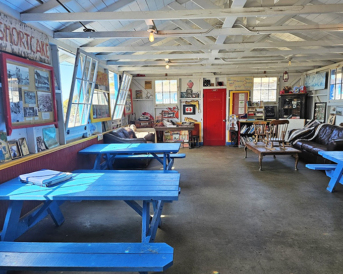 Part living room, part farm café—this space invites you to linger with board games and books while the coastal fog rolls by.