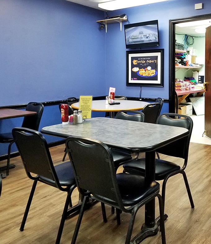 Classic diner seating that says, "Stay awhile, order dessert, and maybe loosen that belt a notch"—judgment-free comfort at its finest.