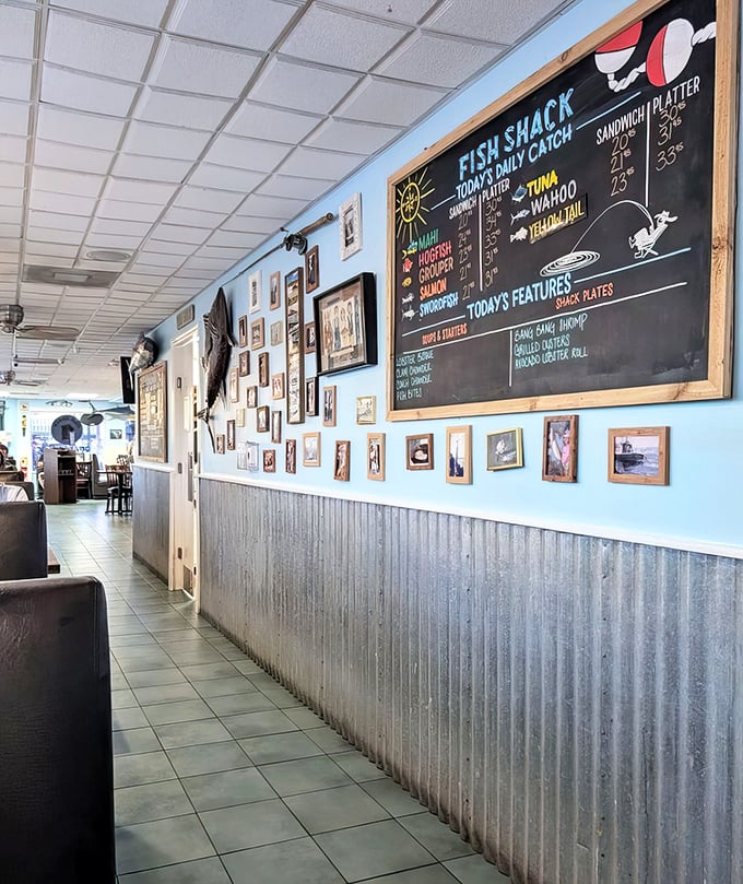 That chalkboard doesn't just list specials – it's a daily love letter to whatever the ocean decided to share with Florida that morning.