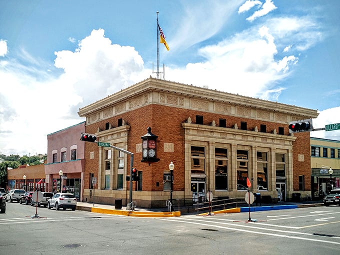 Downtown intersections reveal layers of architectural history, from elaborate cornices to simple brick facades that have weathered everything.