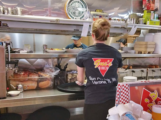 Where the magic happens. The kitchen at Gus's operates with the precision of a Swiss watch and the soul of your grandmother's cooking.