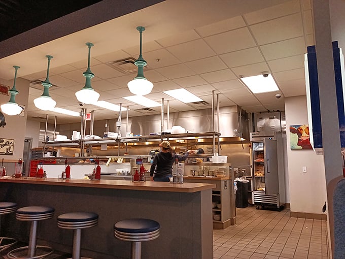 The kitchen—where Cincinnati-style chili magic happens daily, transforming simple ingredients into regional legend.