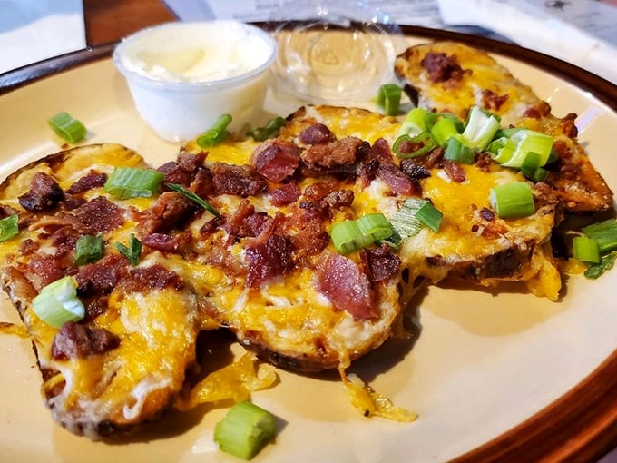 Loaded potato skins—where bacon and cheese come together in that perfect marriage your taste buds have been dreaming about.