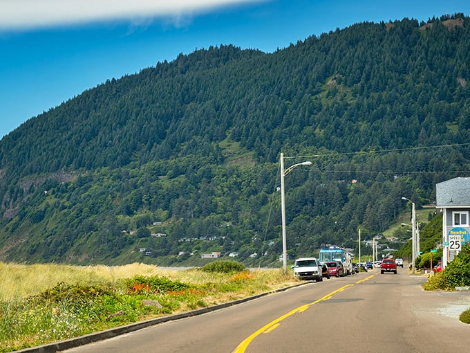 Neahkahnie Mountain stands sentinel over the coastline, its evergreen slopes a reminder that in Oregon, nature always has the best seat in the house.