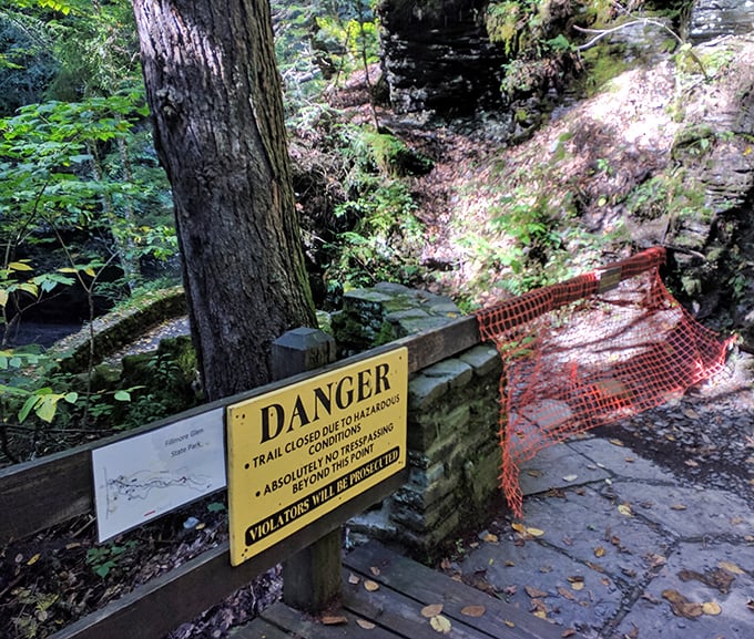 Nature's "Do Not Enter" sign doesn't diminish the allure – it just means this particular trail section is taking a well-deserved beauty nap.