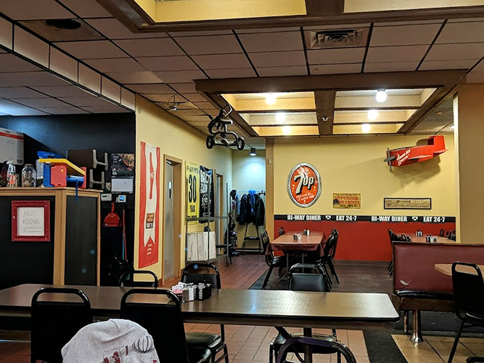 The interior's nostalgic touches like model planes and vintage signs aren't manufactured charm – they're artifacts from decades of serving the community.