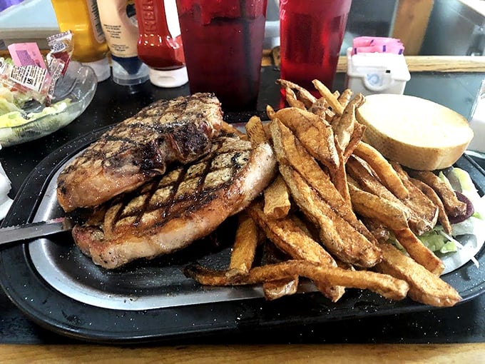 Pork chops that could convert vegetarians – at least temporarily. Juicy, perfectly grilled, and served with zero pretension.