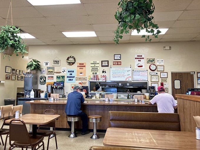 Counter seating – where the breakfast magic happens up close. The best spot for solo diners and those who appreciate the choreography of short-order cooking.