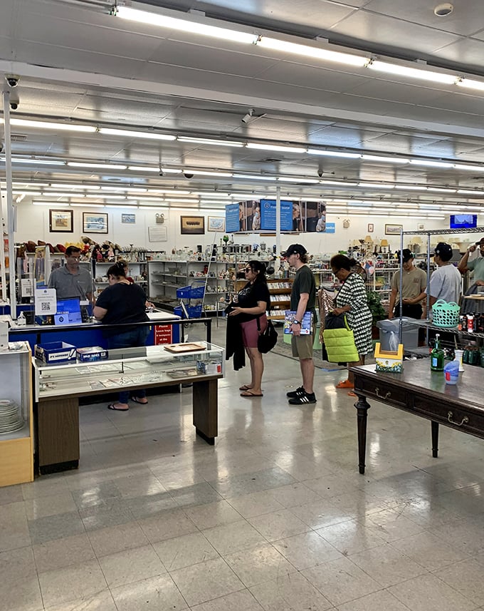 The checkout area—where treasure hunters complete their quests and staff members share in the excitement of each unique find.