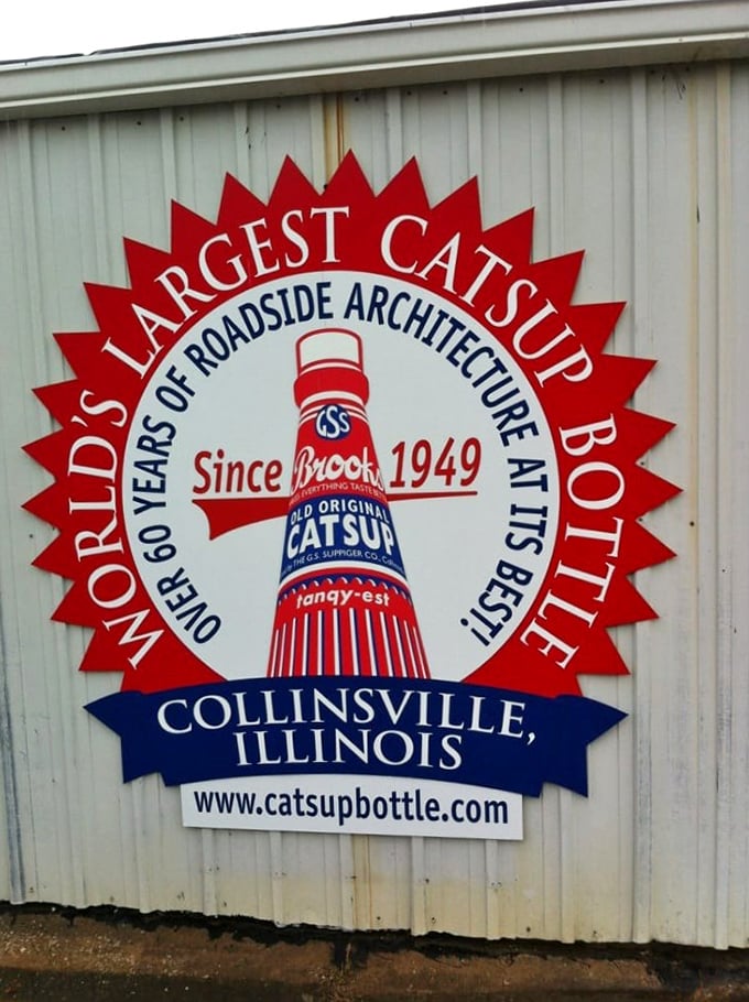Sixty years of roadside architecture at its best—this emblem celebrates the bottle's enduring legacy as Collinsville's most recognizable landmark.