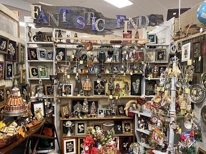 The "Fantastic Finds" booth lives up to its name with a dizzying array of curios and collectibles—like your eccentric aunt's attic, but with price tags.