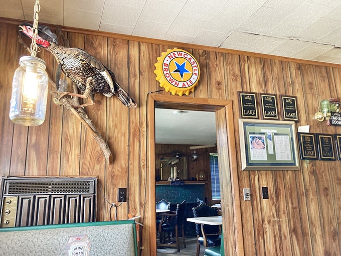 Rustic wall decor that says "we're serious about meat" without taking itself too seriously.
