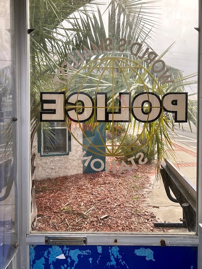 Looking out from inside the booth offers a unique perspective on Carrabelle—and a new appreciation for spacious workplaces.