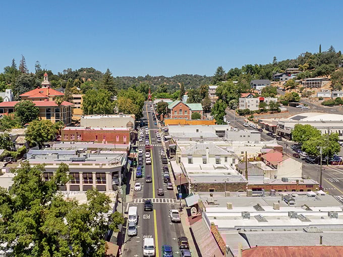 Sonora's historic downtown stretches along Washington Street, where Gold Rush architecture houses modern small businesses with old-fashioned service.