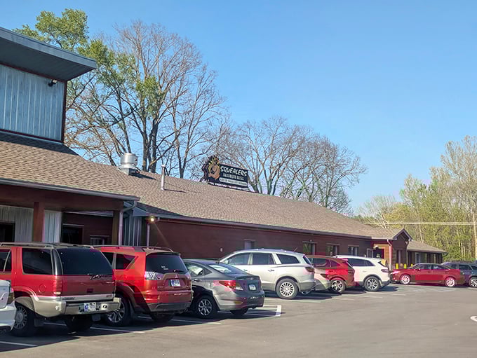 A full parking lot is always the best BBQ review – Squealers' loyal fans know where to find smoke-ring perfection.