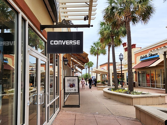 Coastal breezes carry shopping dreams, where Converse classics meet Gulf Coast charm in perfect retail harmony.