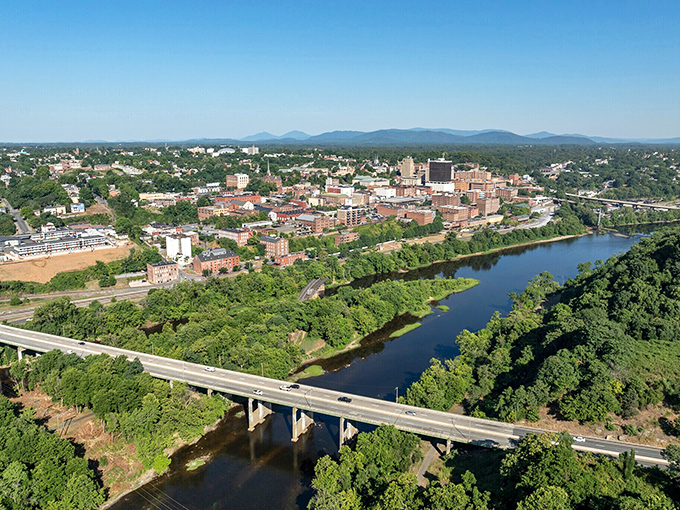 Lynchburg rises above the James River like a city that remembers how to treat budgets kindly.