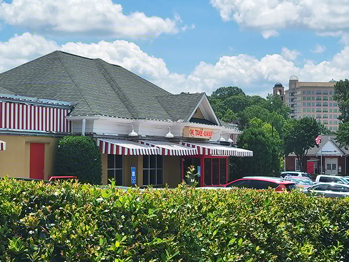 Those red-and-white awnings aren't just for show—they're signaling that Southern comfort food has found its perfect home.