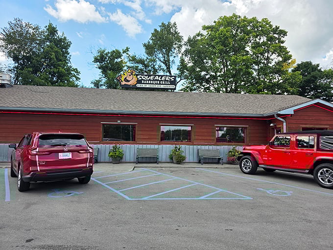 Squealers' simple building with that happy pig logo promises exactly what you'll do after tasting their BBQ – squeal with delight!