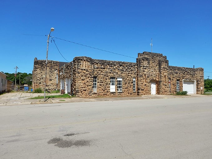 This stone building in Yale stands as a testament to the enduring strength of small-town architecture.