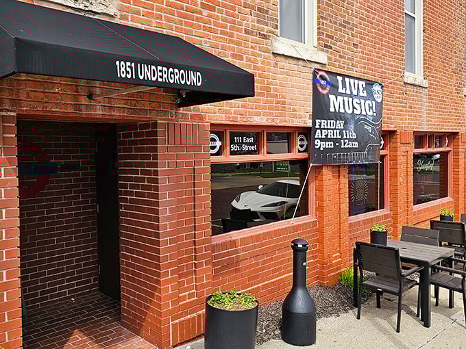1851 Underground beckons with promises of live music and cold drinks in a brick-walled space where history and happy hour harmoniously coexist.