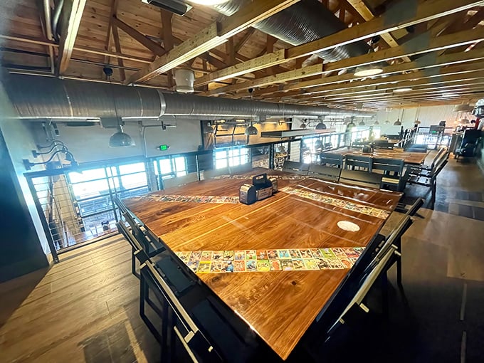 That communal table with colorful inlaid tiles isn't just Instagram-worthy – it's where strangers become friends over shared plates and local craft beers.