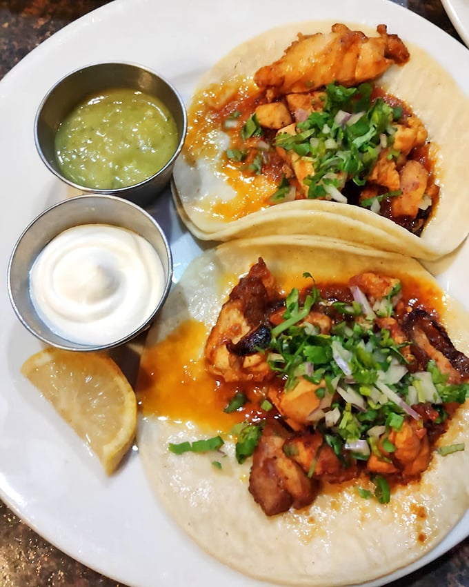 Tacos that prove Sunset Park Diner isn't just about breakfast – tender meat, fresh toppings, and sauces that demand to be savored.