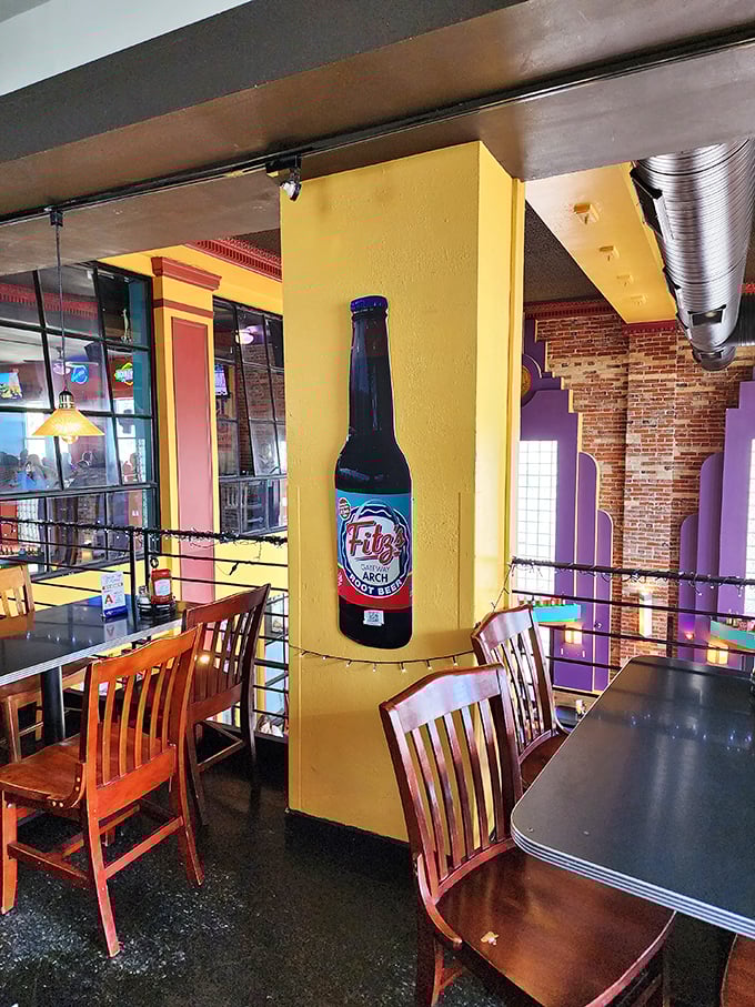 The colorful bottle art decorating the walls reminds you that at Fitz's, soda isn't just a beverage—it's the founding philosophy.