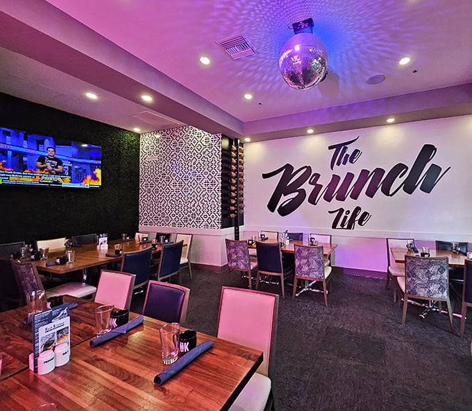 The Brunch Life isn't just wall art—it's a philosophy. This room says "we take breakfast seriously, but ourselves? Not so much."