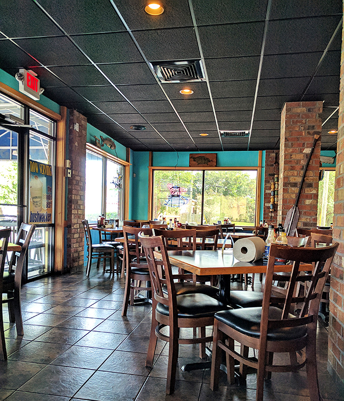 Turquoise accents and nautical touches create that beachy vibe without feeling like a tourist trap cliché.