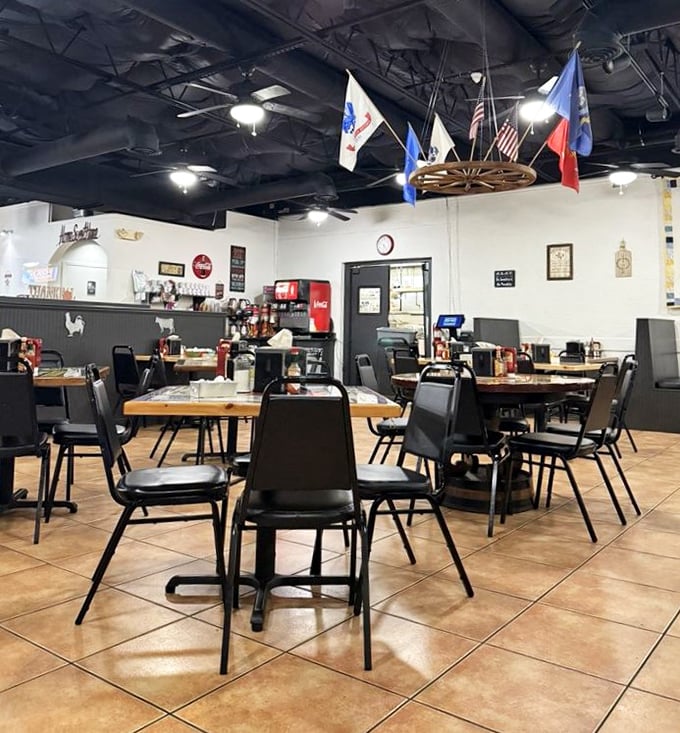 Another angle of the dining room reveals the comfortable simplicity that keeps locals coming back—no pretension, just good food and good company.