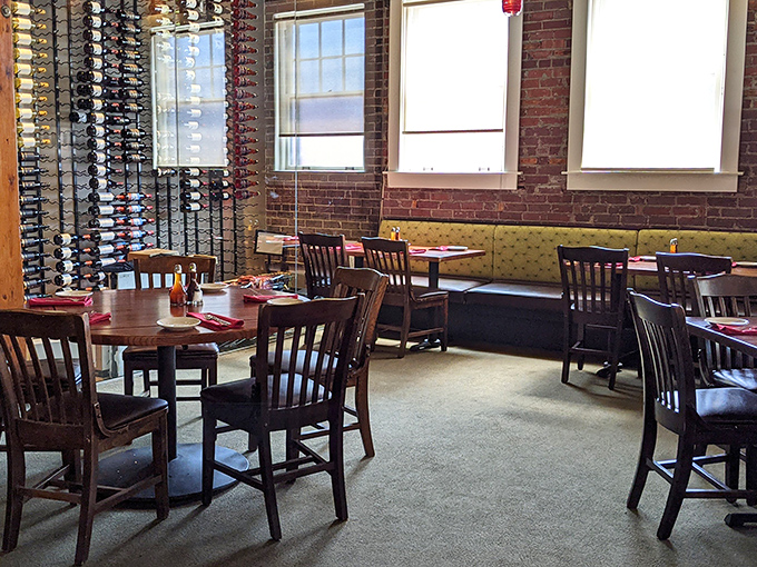 Wine racks and exposed brick remind you this isn't your grandfather's barbecue joint – though he'd love it too.
