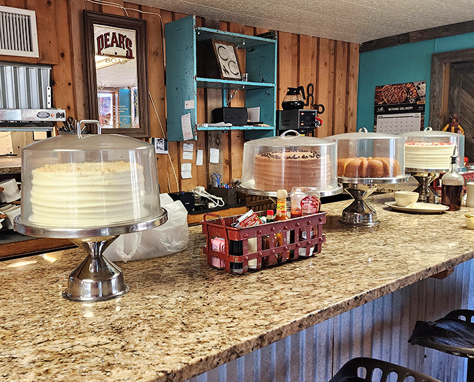 Those cake stands display homemade baked goods like edible trophies waiting for someone wise enough to claim victory.