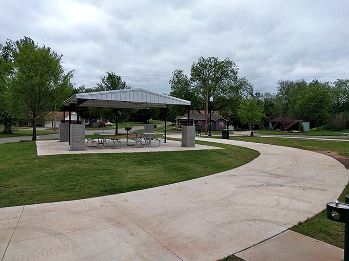 Banner Park's pavilion stands ready for community gatherings, proving that some traditions never go out of style, thankfully.
