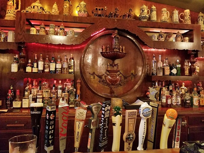The bar at Pickwick isn't trying to reinvent mixology—it's perfecting the classics. A collection of spirits and beer taps that promises good times without pretension.