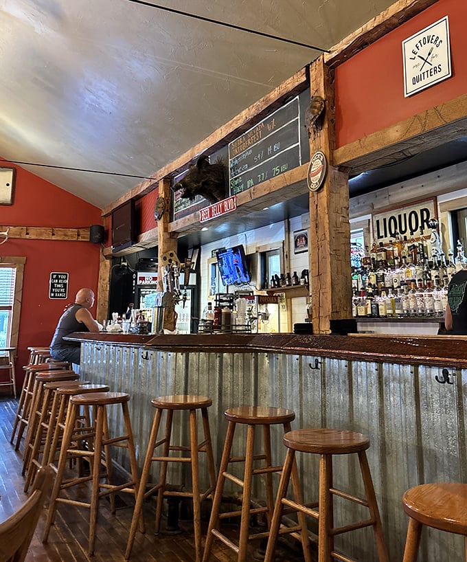 The bar area—where decisions about stouts versus IPAs are treated with the gravity they deserve.