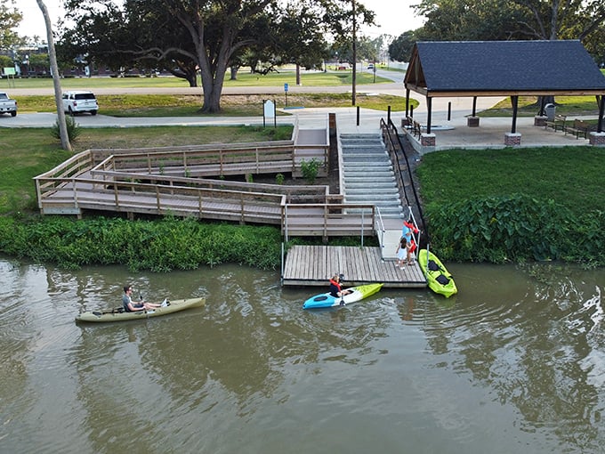 Bayou Side Park offers peaceful water access where kayakers paddle at the pace of Thibodaux life—unhurried and content.