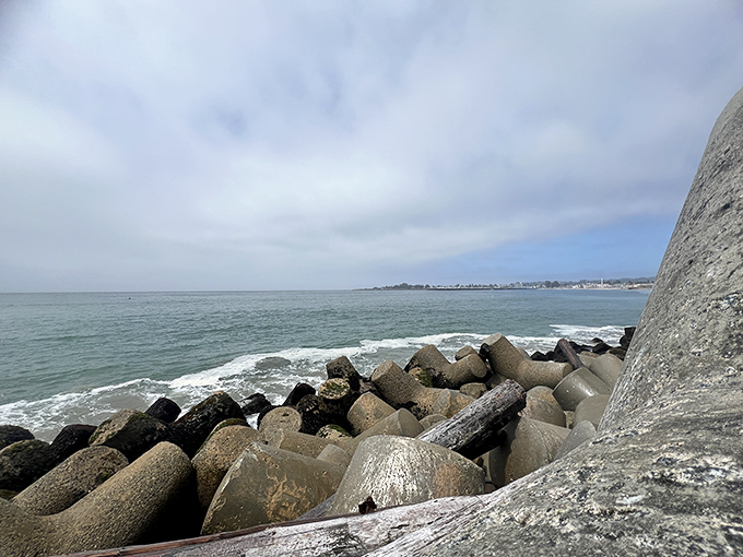 Those jumbo-sized dolosse protecting the jetty look like nature's own game of pickup sticks played by absolute giants.