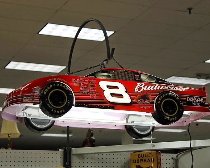 Dale Earnhardt Jr. might be jealous of this Budweiser racing memorabilia – a perfect conversation starter for any NASCAR enthusiast's man cave.