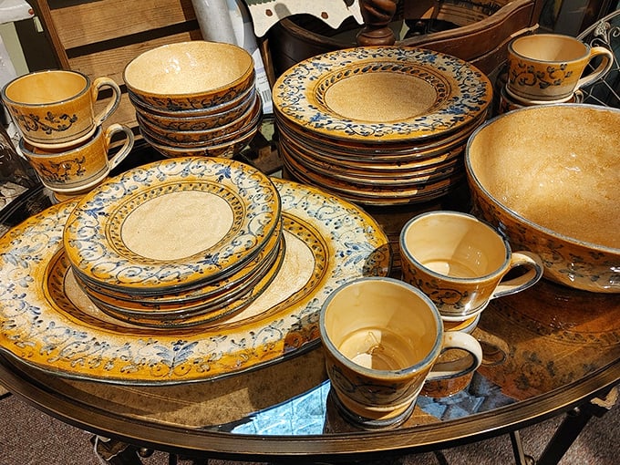 Dinnerware with the perfect backstory – elegant enough for company, casual enough that you'll actually use it instead of saving it "for good."
