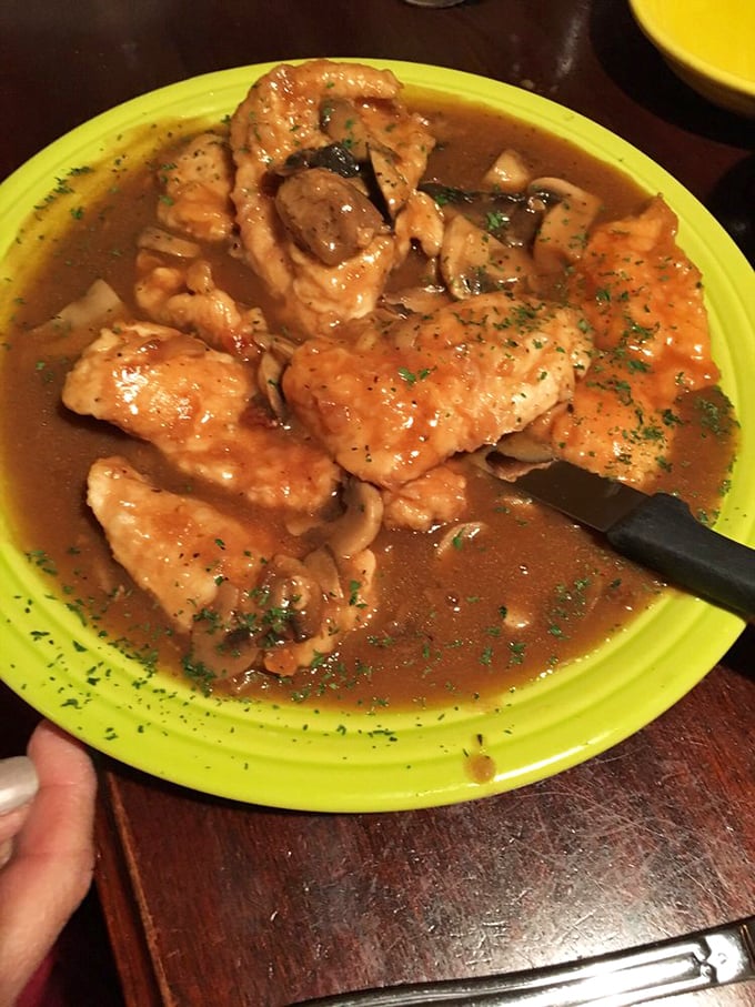 Chicken Marsala that's having a spa day in its own delicious sauce. The mushrooms aren't just along for the ride – they're co-pilots.