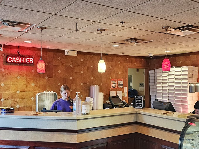 The cashier station – where many a Cincinnatian has happily parted with their money in exchange for chicken-induced happiness.