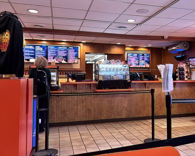 The ordering counter – where barbecue dreams begin and diet plans go to die, all with a smile from the folks who make it happen.