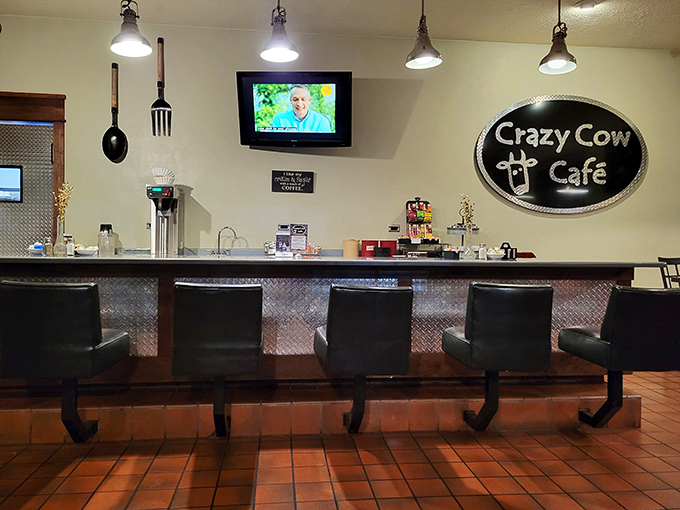 The counter view—where food dreams are ordered, and diet plans go to die a delicious death.