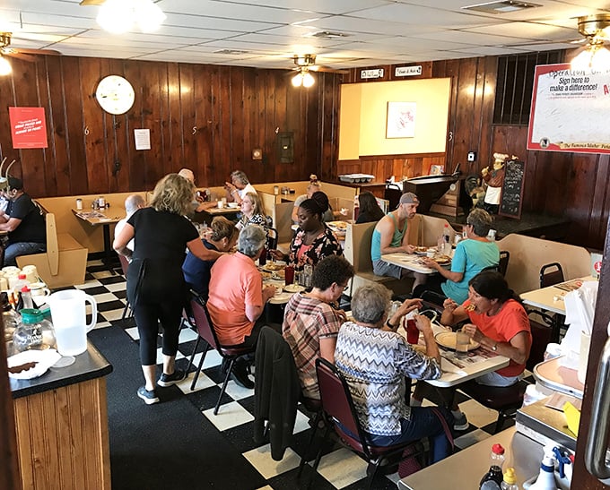 A full house of satisfied customers. The best review a restaurant can get isn't online—it's the hum of happy diners on a busy morning.